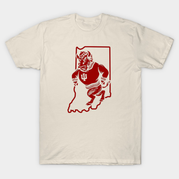 Indiana Bison Mascot Crimson - Indiana - T-Shirt | TeePublic