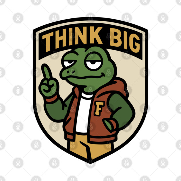 Think Big Cool Frog Mascot Motivational Urban Streetwear Design - Think ...