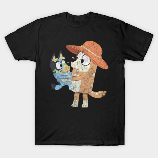 Bluey And Chilli ''The Beach' Vintage - Bluey Cartoon - T-Shirt | TeePublic