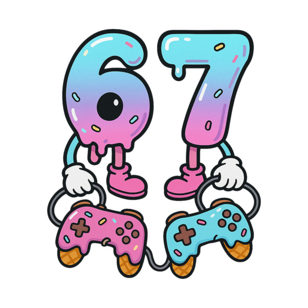 67 Ice Cream Drip Gamer Controller Cartoon Cool Play Energy - Gamer 67 ...