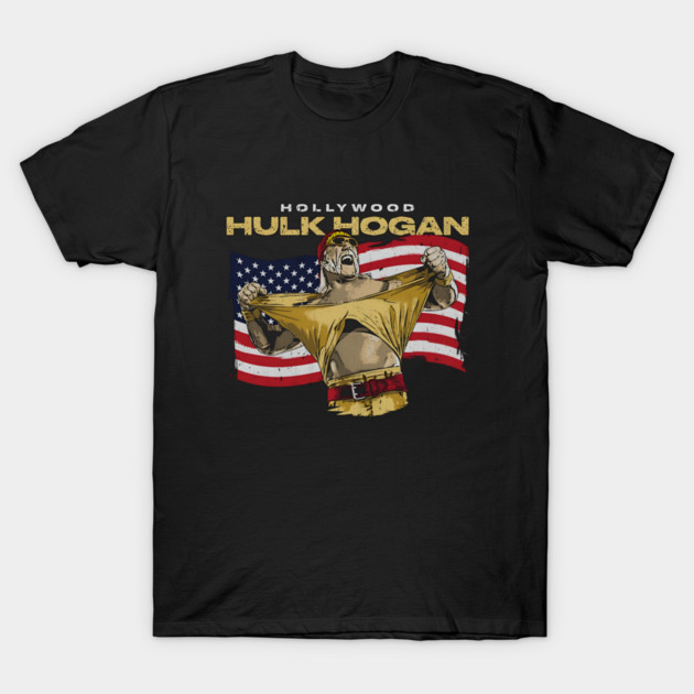 Hulk Hogan Hollywood Flag - Hulk Hogan - T-Shirt | TeePublic