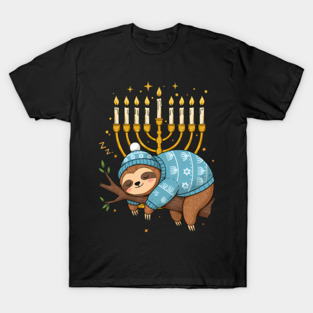 Funny Sloth Hanukkah orah Chanukah - Funny Sloth Hanukkah - T-Shirt ...