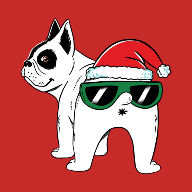 Cheeky Christmas Dog - Christmas - T-Shirt | TeePublic