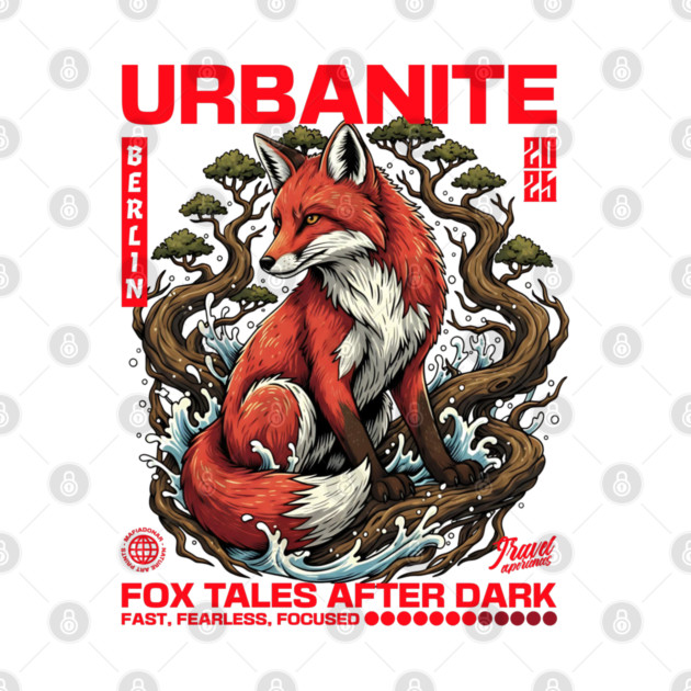 Berlin Fox Tales – Urbanite of the Night - Urban Art - T-Shirt | TeePublic