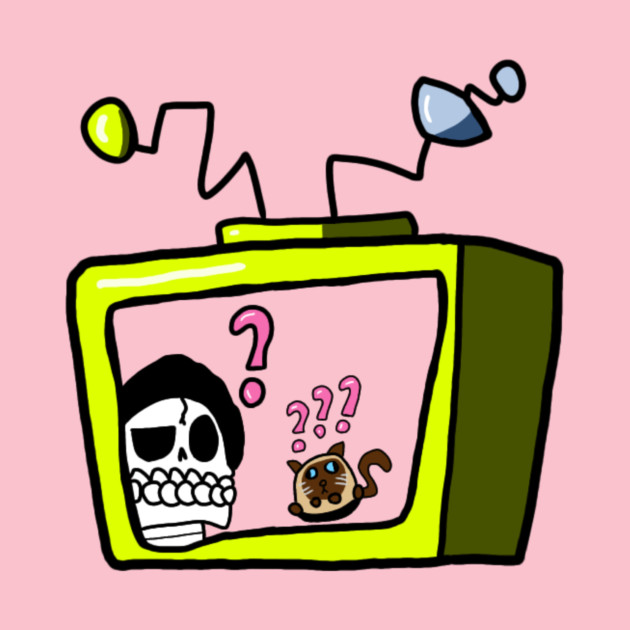 Confused Skeleton Cat - Cat And Skeleton - T-Shirt | TeePublic