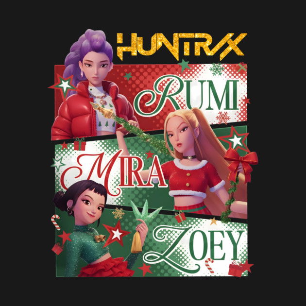 Huntrix Christmas Kpop Demon Hunter Rumi Mira Zoey Art - Kpop Demon ...