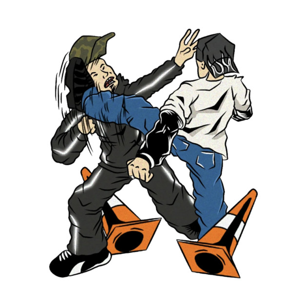 Street Cone Clash - Street Fight - T-Shirt | TeePublic