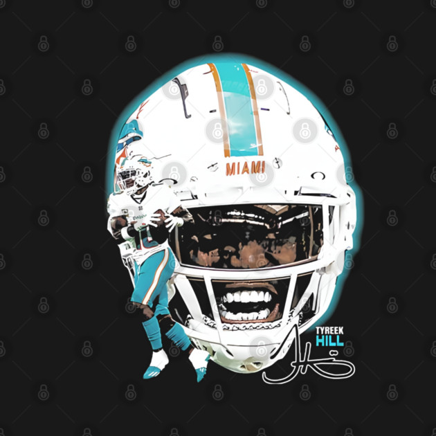 Tyreek Hill Big Face Signature - Tyreek Hill - T-Shirt | TeePublic
