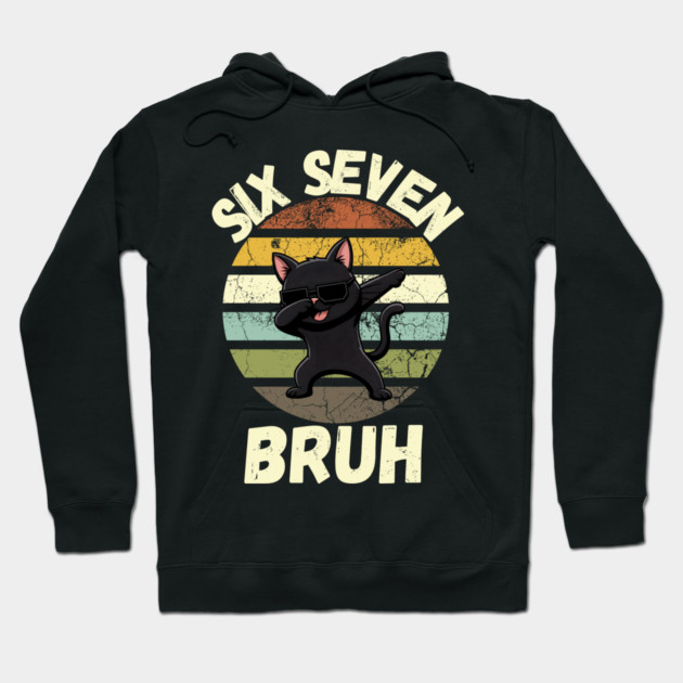 Six Seven Cat Dabbing Funny 67 Retro Vintage Men Women - Dabbing Cat ...