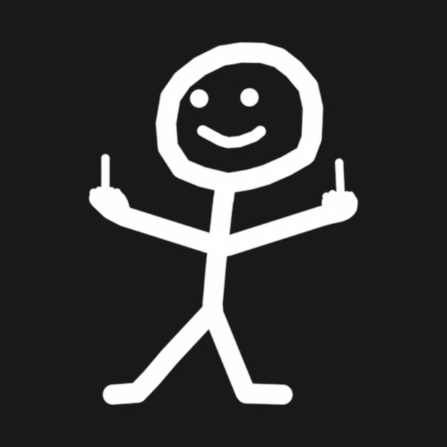 Stick Figure With Middle Finger - Stick Figure Sarcasm - T-Shirt ...