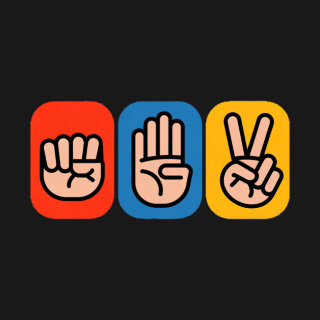 Rock Paper Scissors Funny Hand Game - Rock Paper Scissors - T-Shirt ...