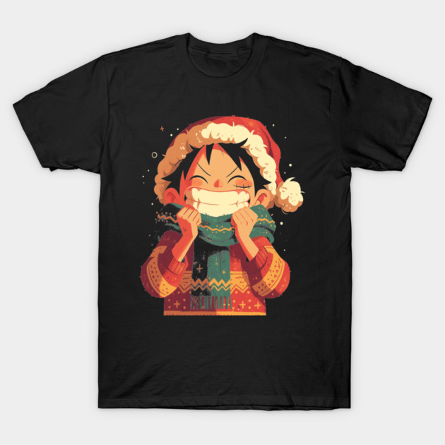 Luffy One Piece Christmas Anime Art - Shanks - T-Shirt | TeePublic