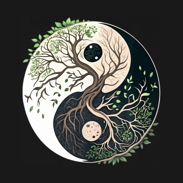 Tree Of Life Yin Yang Yoga Nature Balance - Tree Of Life - T-Shirt ...