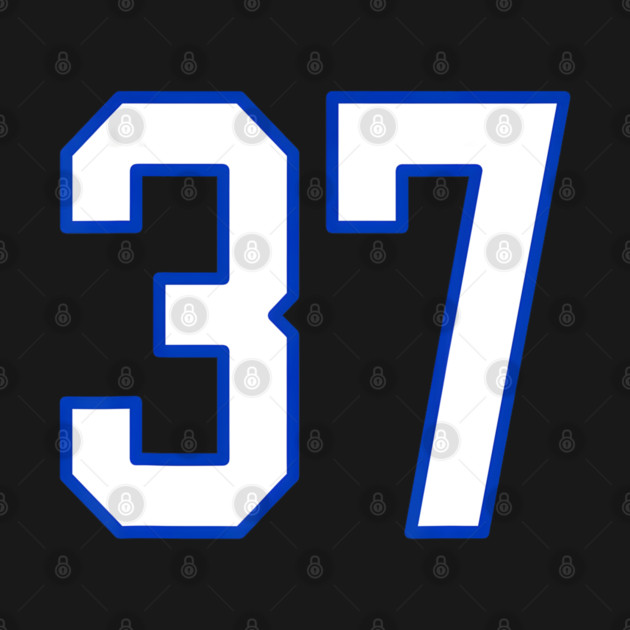White And Royal Blue Number 37 Jersey Player Uniform 37 - Player ...