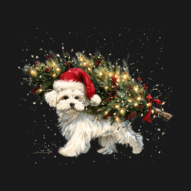 Maltese Dog In A Tree For - Cute Maltese Dog - T-Shirt | TeePublic