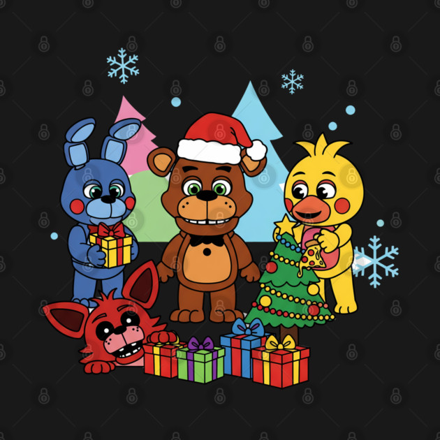 FNAF Chibi Christmas Party - Fnaf - T-Shirt | TeePublic