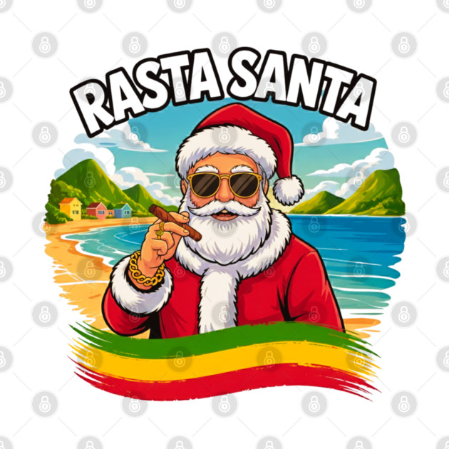 Relaxed Reggae Santa Tropical Christmas Rasta Santa - Reggae Christmas ...