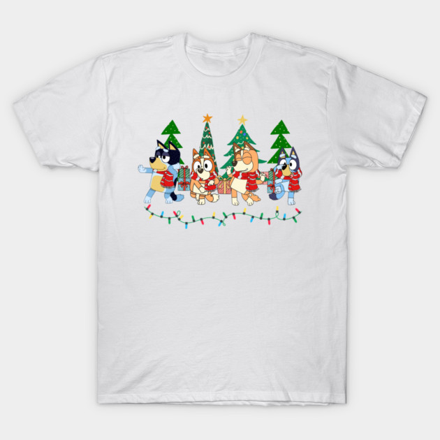 Bluey Family on Winter Season - Bluey - T-Shirt | TeePublic