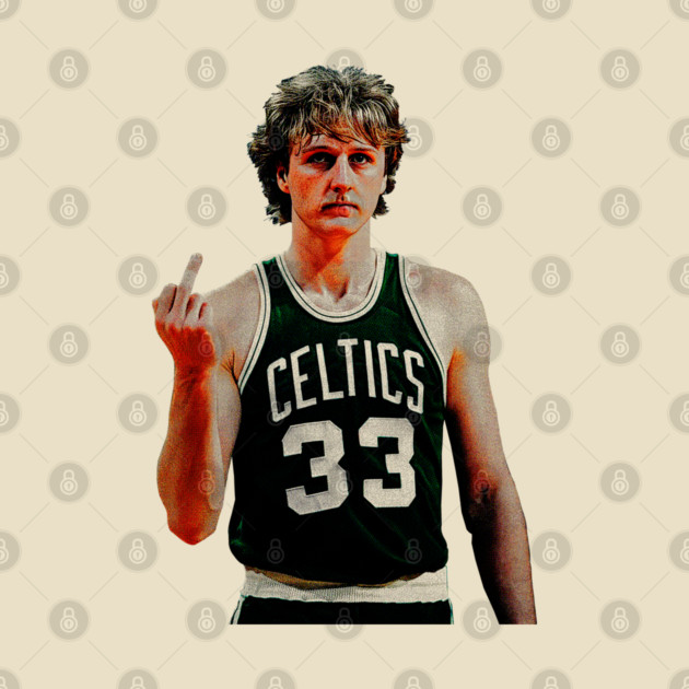 Larry Bird Retro 90s Middle Finger - Larry Bird - T-Shirt | TeePublic