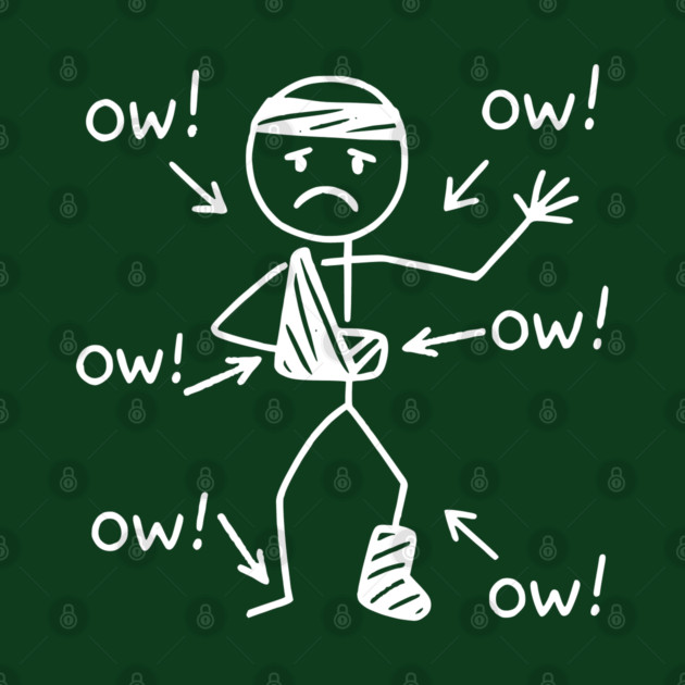Funny Meme Ow Ow Ow Everything Hurts Stick Figure - Funny Meme - T ...