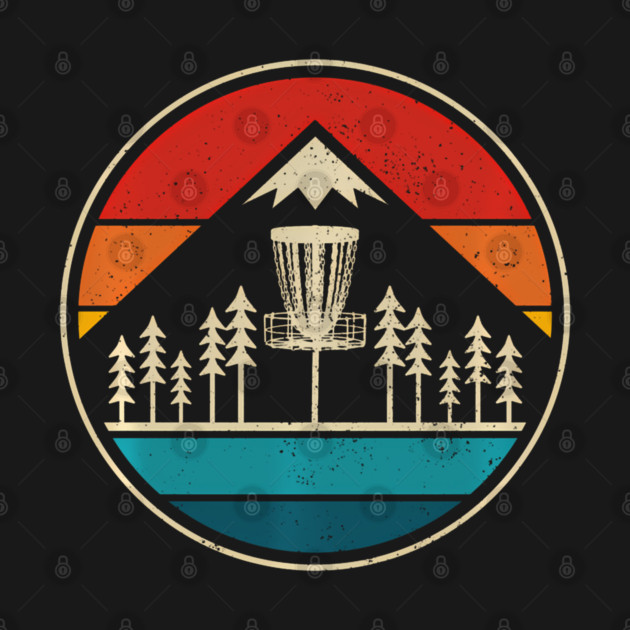 Vintage Disc Golf Retro Sunset Mountain Frolf Golfer - Disc Golf - T ...