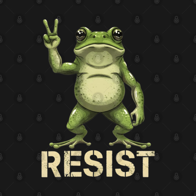 Realistic Frog Resist Protest Peace Sign Activism - Frog Protest Peace ...