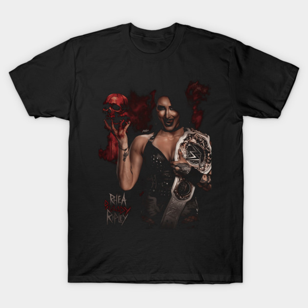 Rhea Ripley Bloody Skull - Rhea Ripley - T-Shirt | TeePublic