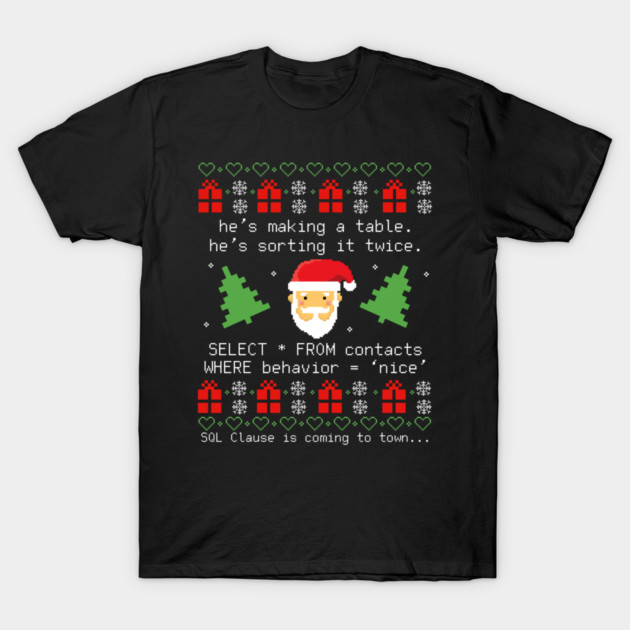 Christmas SQL Santa Database Clause Developer Code DB Programmer Xmas ...