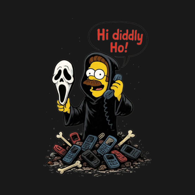 Ned Flanders Scream Ghostface Parody - The Simpsons - T-Shirt | TeePublic