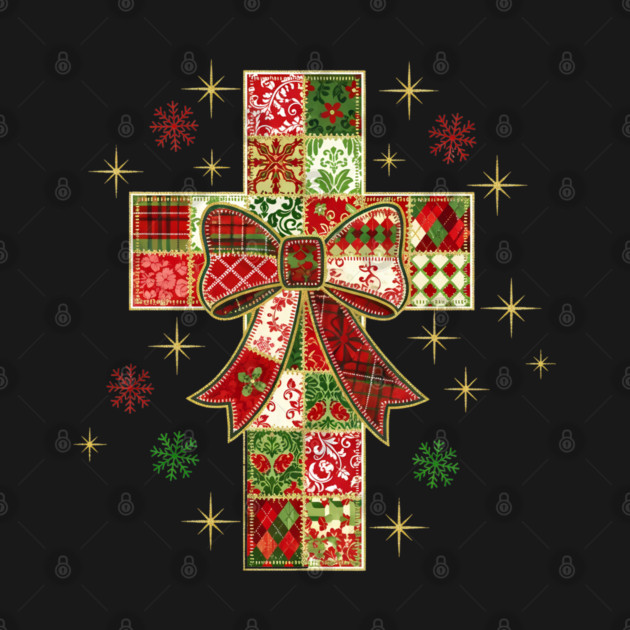 Christmas Cross Patchwork Bold Red Green Holiday - Christmas Cross ...