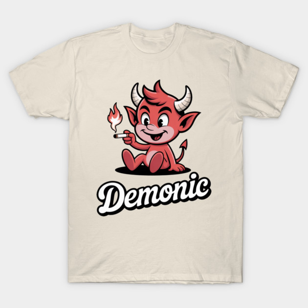 Cute Demonic Devil Smoking Cartoon - Demonic Devil - T-Shirt | TeePublic