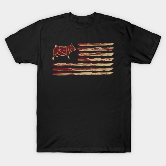 Bacon Flag Pig - Vintage Bacon Flag - T-Shirt | TeePublic