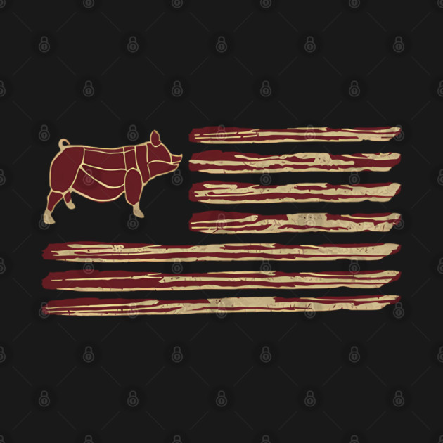 Bacon Flag Pig - Vintage Bacon Flag - T-Shirt | TeePublic