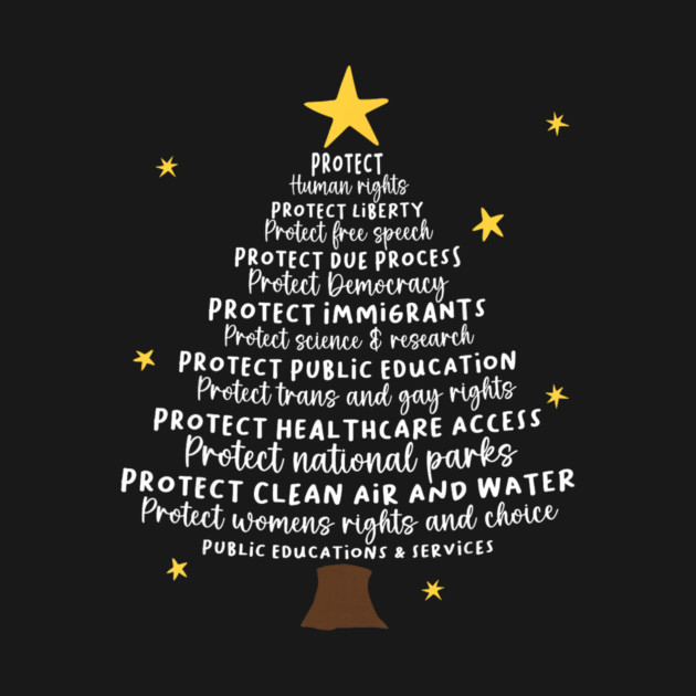 Holiday Tree Words Inspired Freedom Equality Justice Christmas Art ...