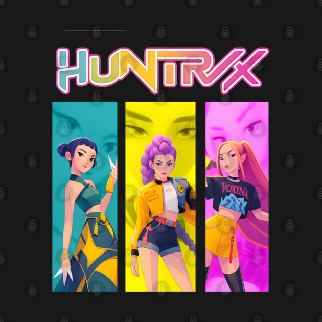 Huntrix Pop Art Color Panels Design - Huntrix - T-Shirt | TeePublic