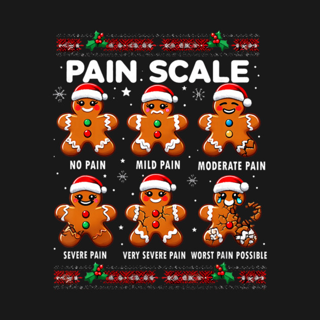 Gingerbread Pain Scale Nurse Christmas Funny Medical Holiday Design ...