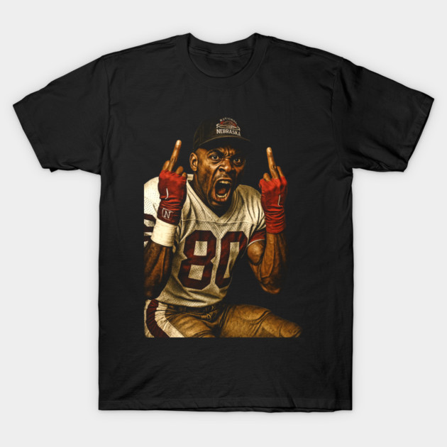 49ers Jerry Rice Angry Flipping the Bird #2 - Jerry Rice - T-Shirt ...