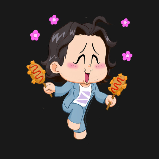 Chibi Bobby Enjoying Corn Dogs - Custom Cartoon Character - T-Shirt ...