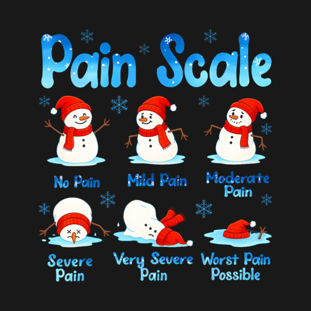 Pain Scale Snowman Funny Nurse Christmas Icu Nurse - Funny Nurse ...