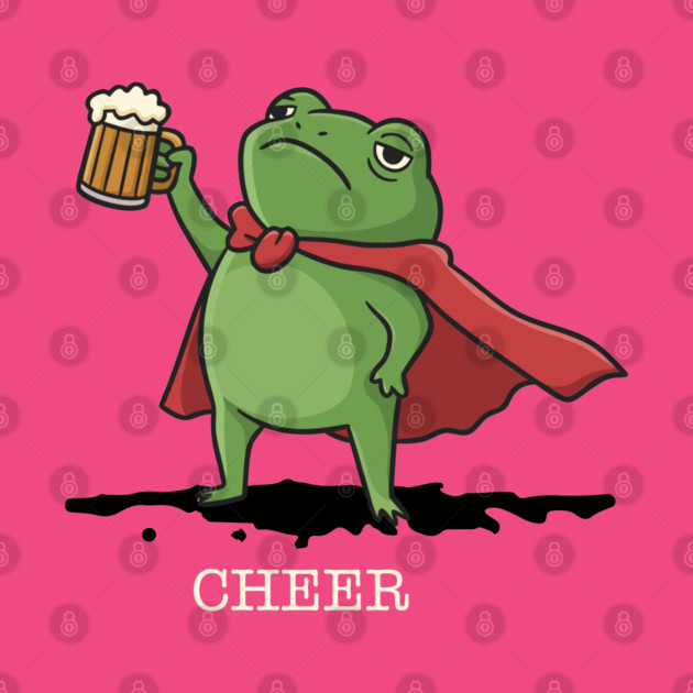 Cheer Frog with beer - Cheer Frog - T-Shirt | TeePublic