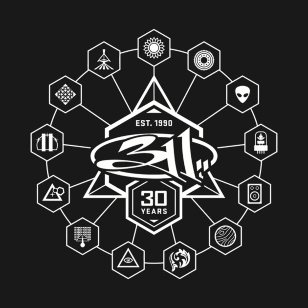 311 – 30th Anniversary Cosmic Emblem - 311 Band - T-Shirt | TeePublic