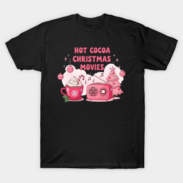 Hot Cocoa Christmas Movies Pink Retro Radio and Tree - Pink Retro ...