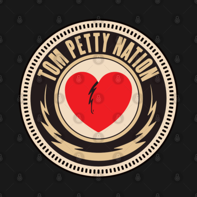 Tom Petty Nation Cracked Heart Emblem - Tom Petty - T-Shirt | TeePublic