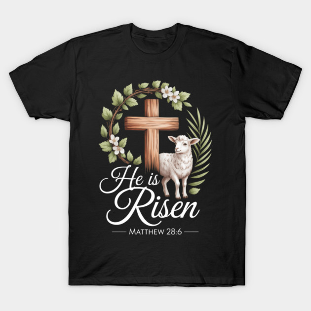 He Is Risen Sheep Lamb Cross Jesus Christian Easter Day - He Is Risen ...
