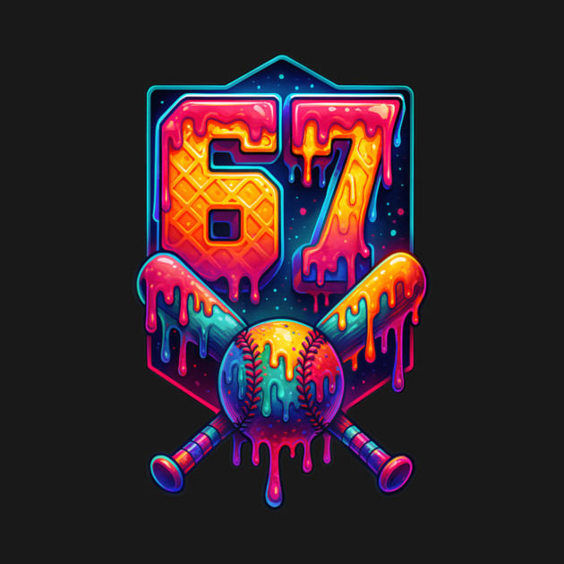 67 Baseball Number 67 Player Six Seven - Funny Baseball Number - T ...