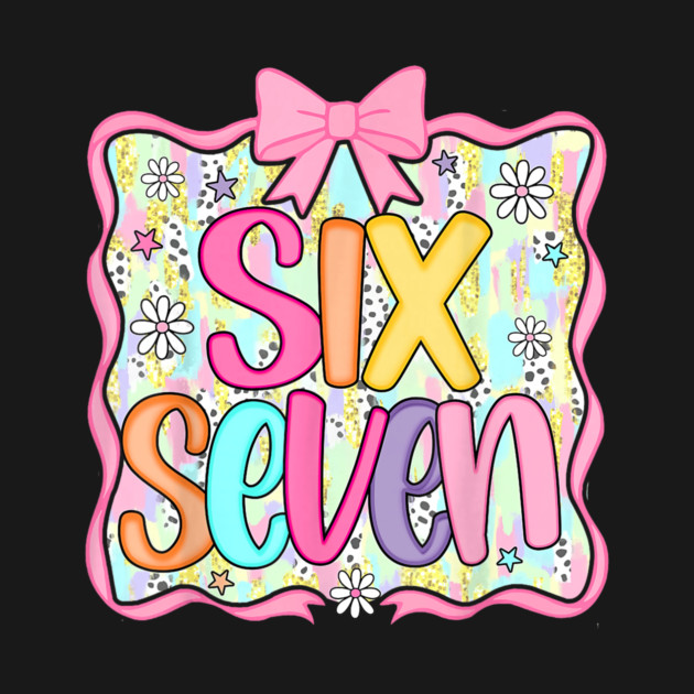 Six Seven Preppy Bow Pastel Cute Number Design For Girls And Students ...