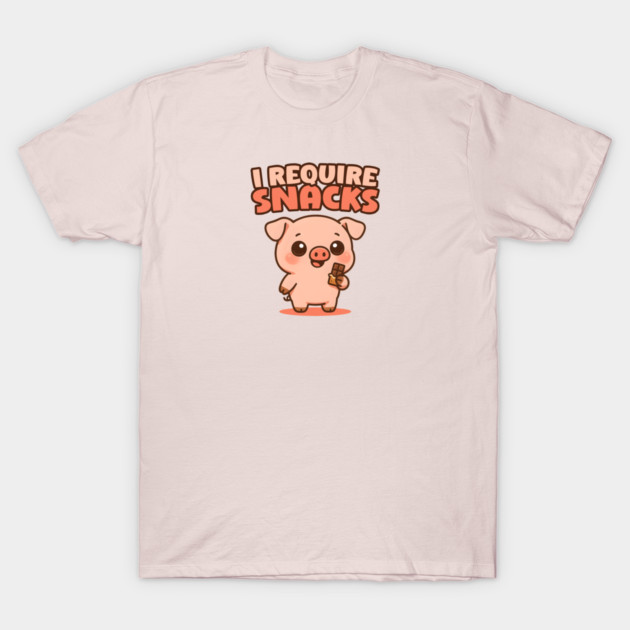 I Require Snacks Pig – Cute Kawaii Piglet - Require Snacks - T-Shirt ...