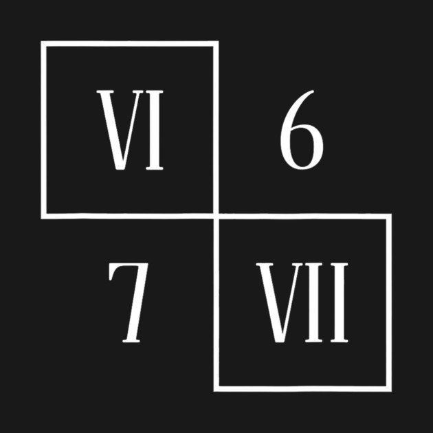 Vi Vii 6 7 Ro Numerals Math Six Seven - Funny Roman Numerals - T-Shirt ...