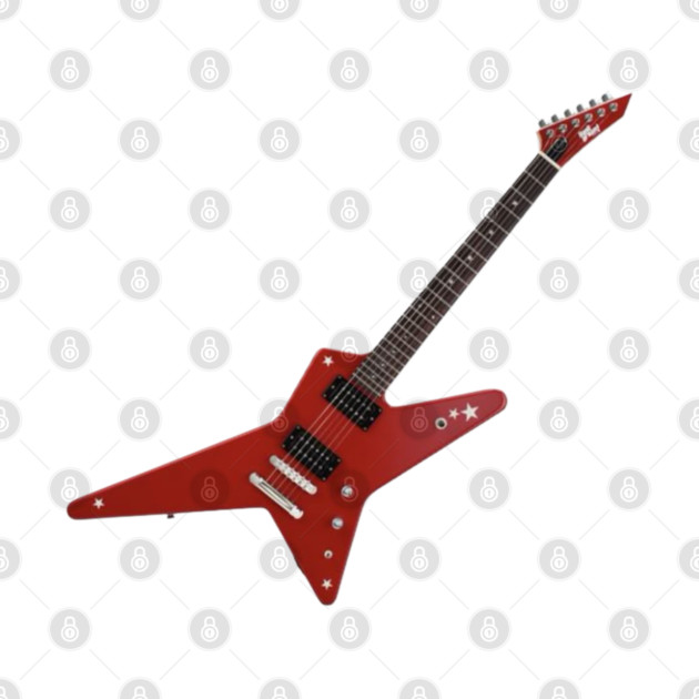 Star Power Shredder: Custom Red Electric Guitar - Rock Guitar Graphic ...