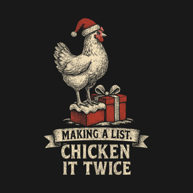 Making A List Chicken Holiday Santa Hen Pun Christmas Design - Chicken ...